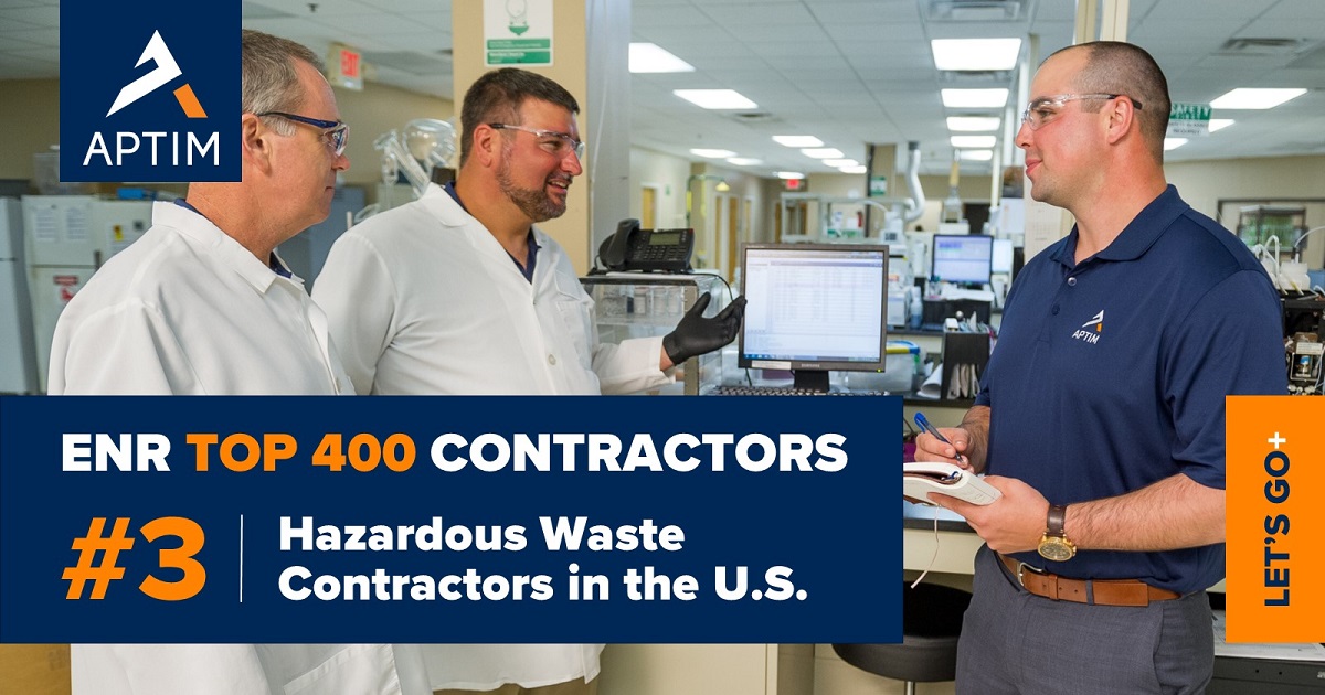 APTIM Ranked in ENR’s Top Three Hazardous Waste Contractors in the U.S. | APTIM