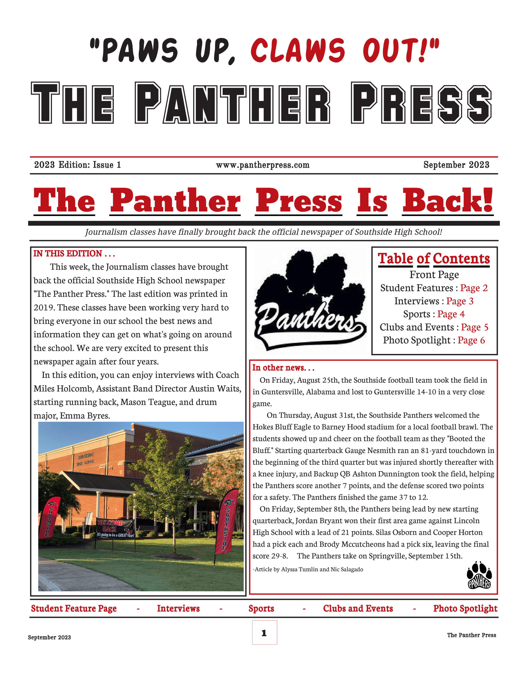 eNewspaper Viewer - Panther Press