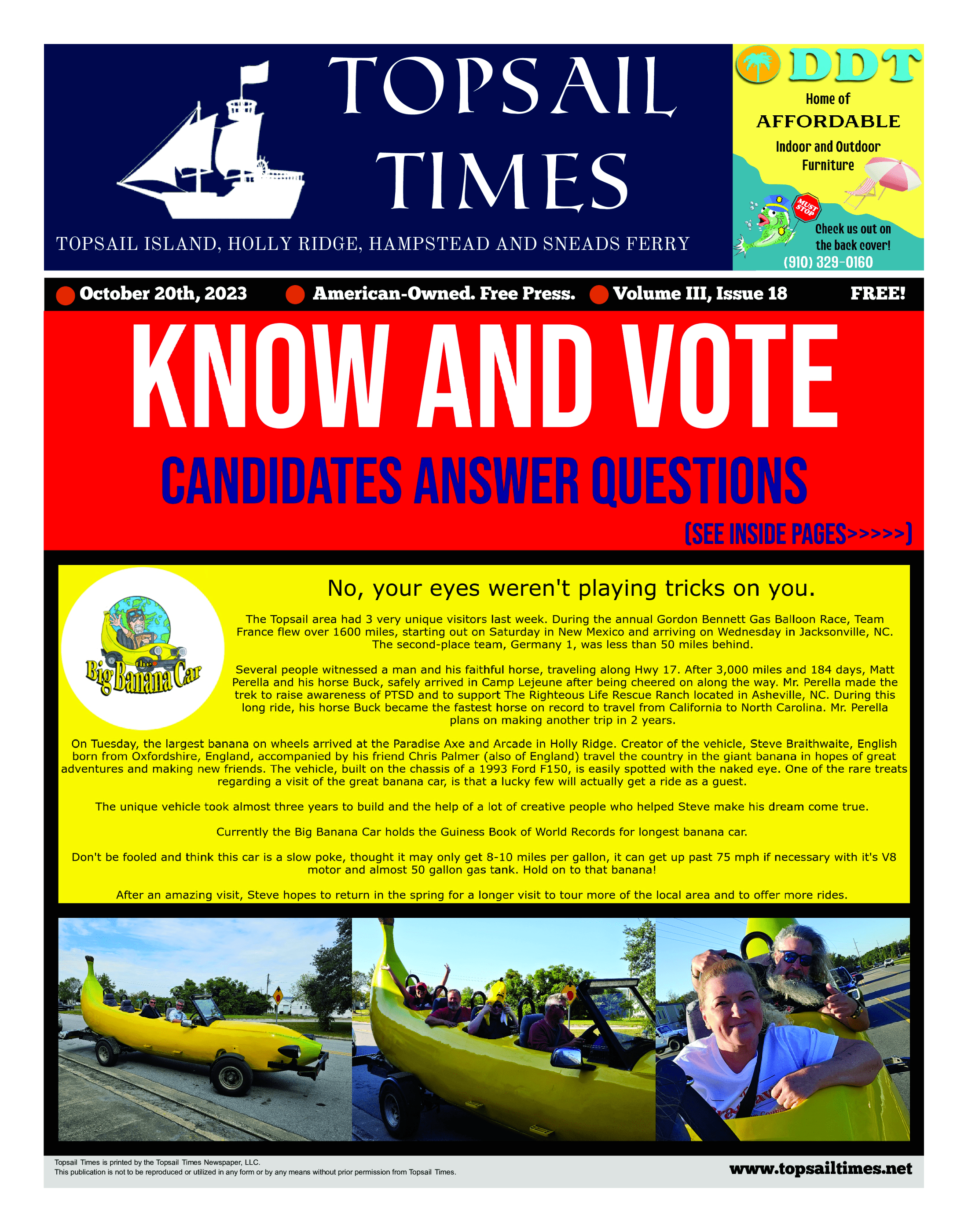 eNewspaper Viewer - Topsail Times Newspaper Volume 3, Issue 18