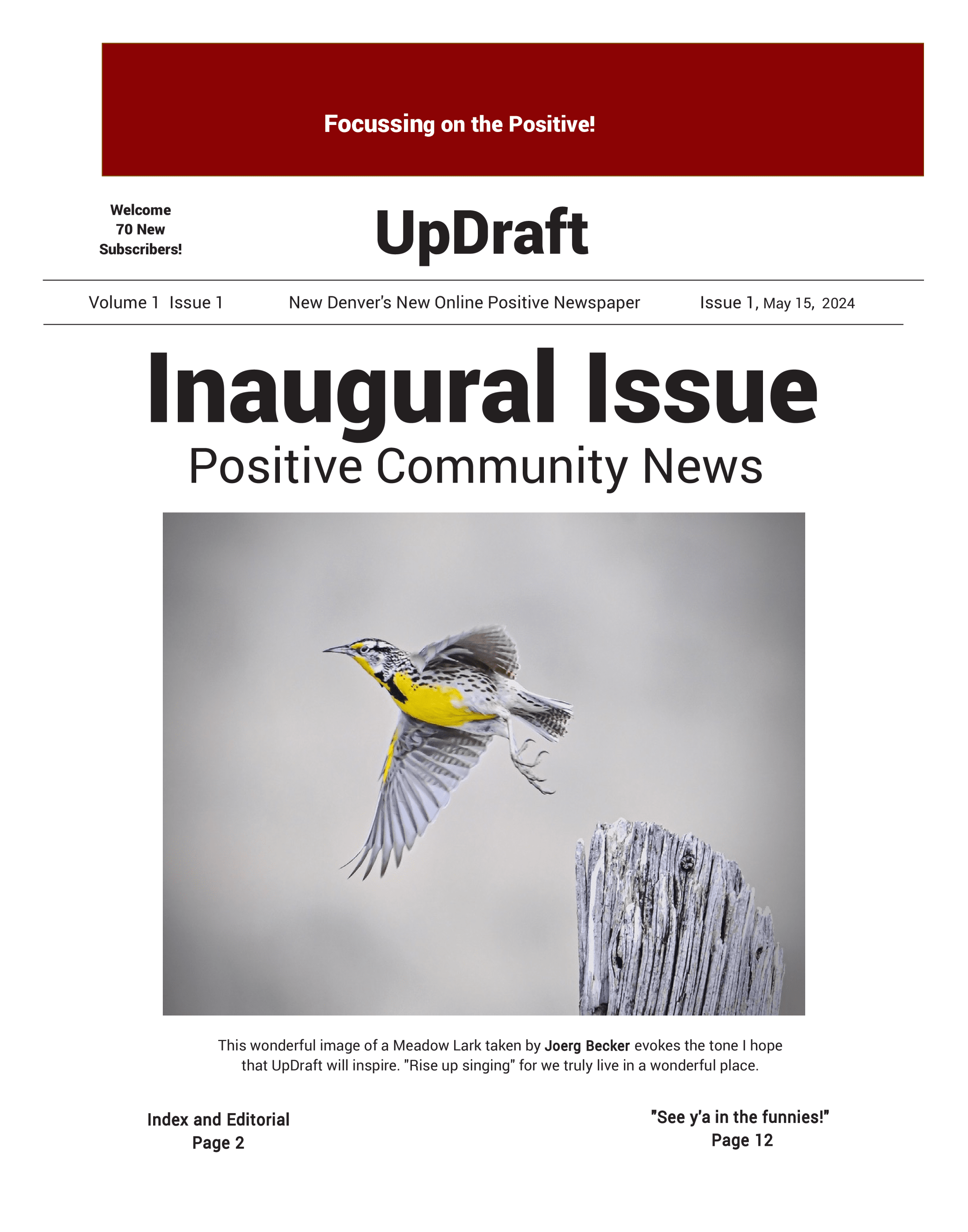 eNewspaper Viewer - UpDraft Inaugural Issue