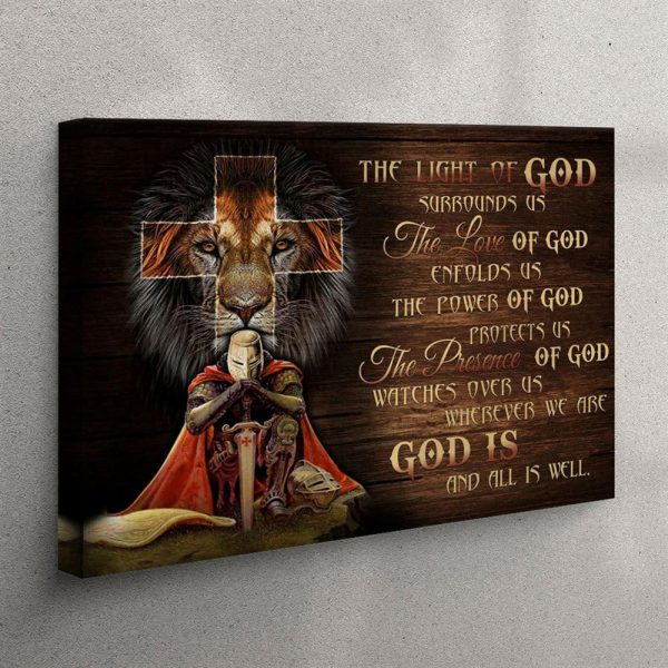 Christian Warrior - Lion Of Judah - Prayer For Protection Canvas Wall ...