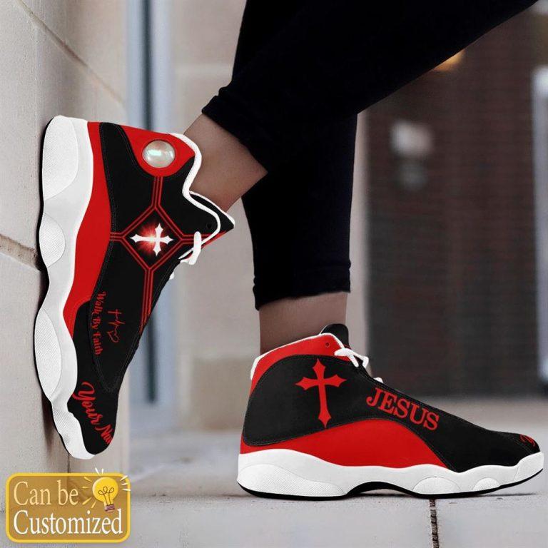 Christian Shoes, Jesus Basic Walk By Faith Custom Name Jd13 Shoes Black ...