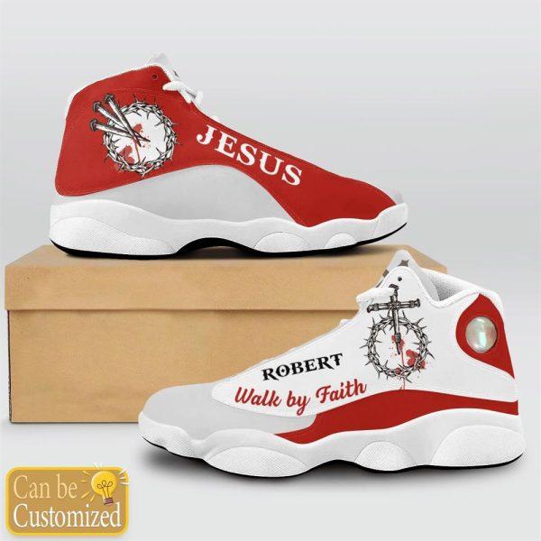 Christian Shoes, Jesus Basic Walk By Faith Custom Name Jd13 Shoes Black ...