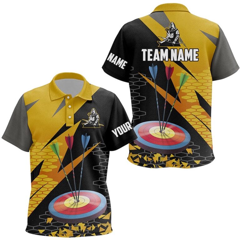 White Black Target Archery Polo Shirts, Custom Arrows Archery Team ...