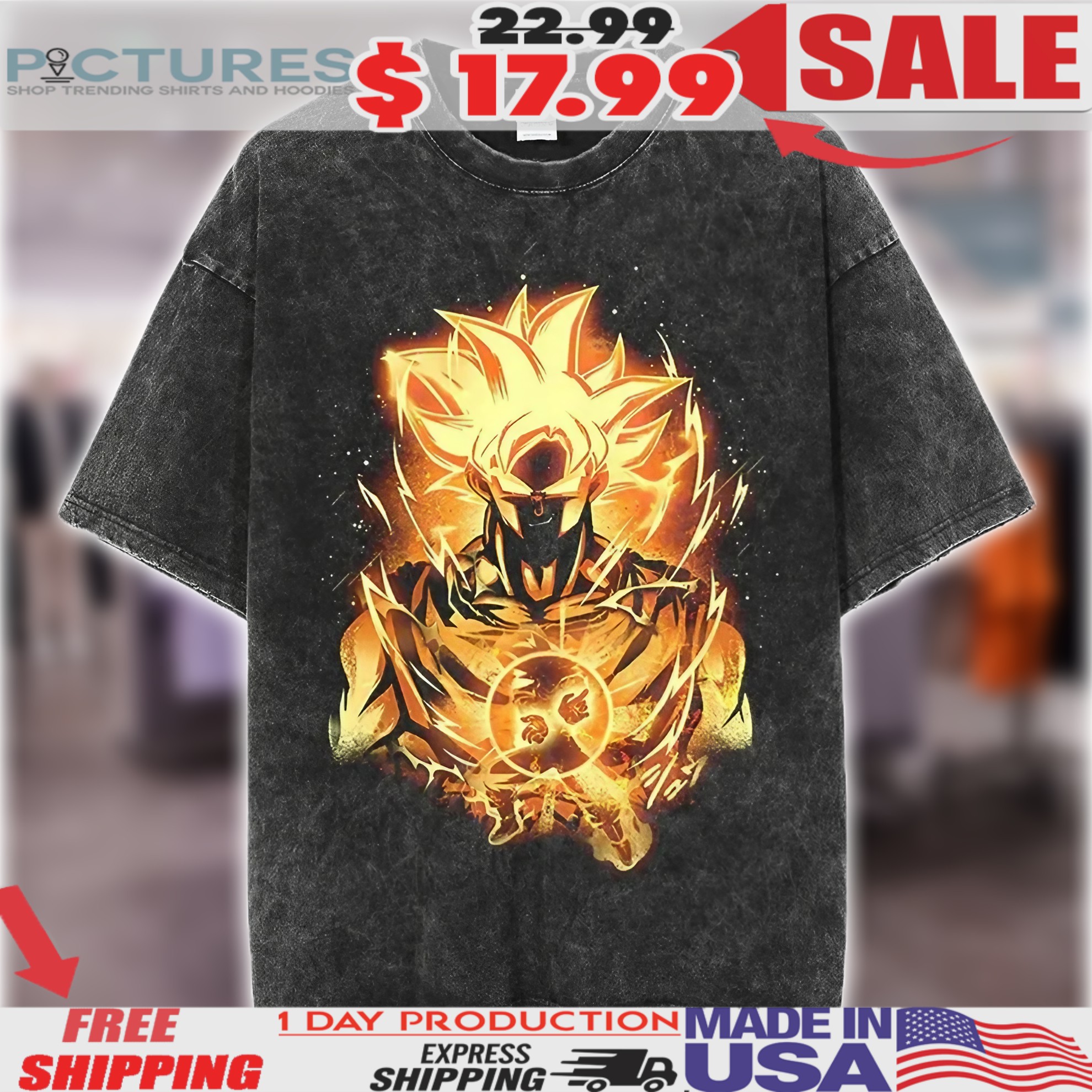 🚛Free Delivery: 📣SaleOff 20% Dragon Ball Golden Saiyan Anime Shirt ...
