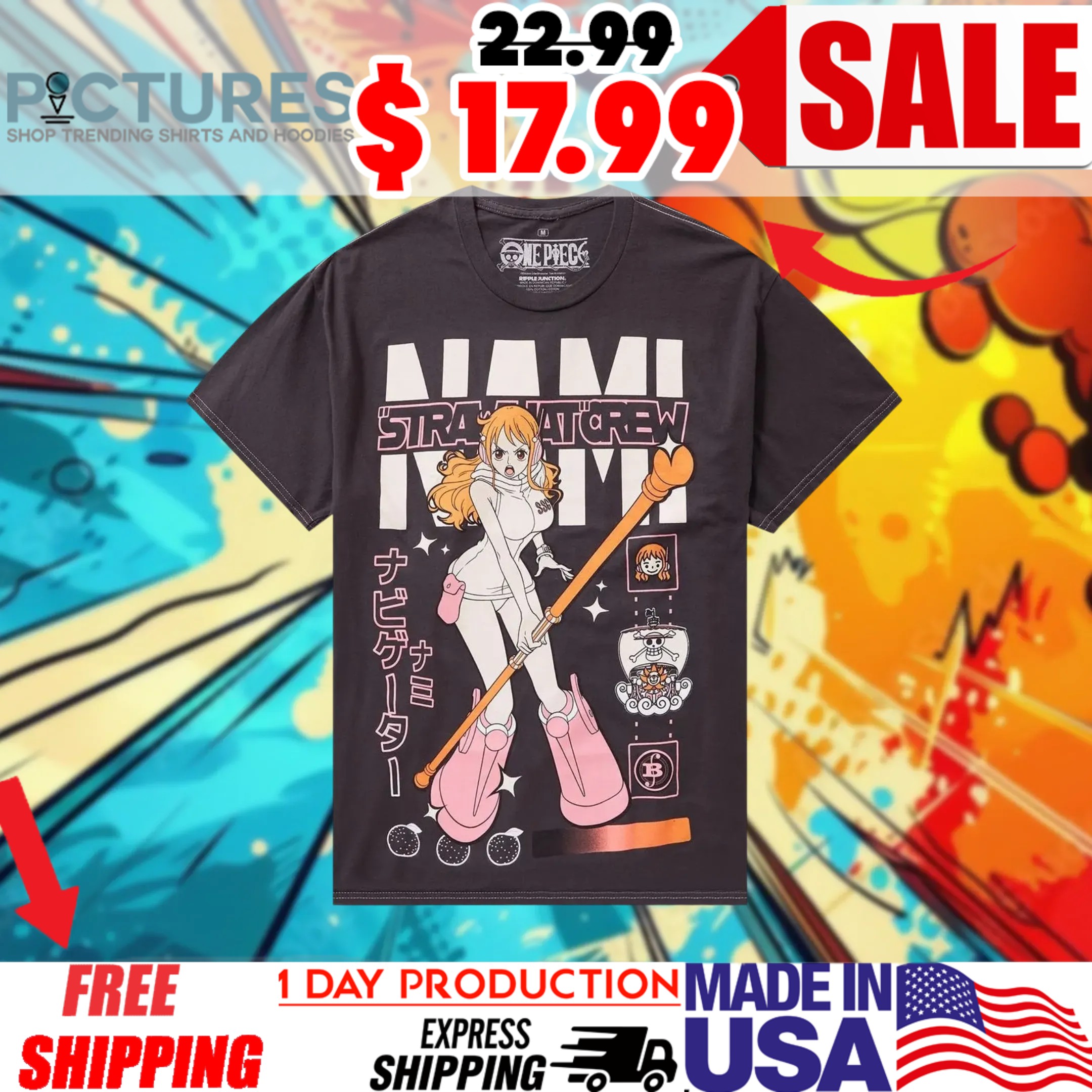 🚛Free Delivery: 📣SaleOff 20% One Piece Nami Egghead Island Anime Shirt ...