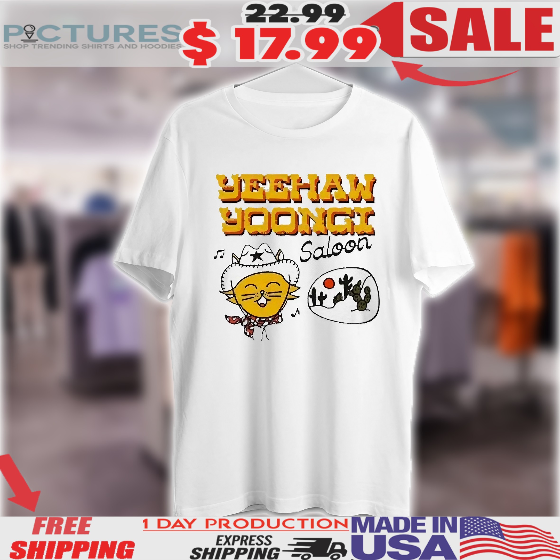 🚛Free Delivery: 📣SaleOff 20% Yeehaw Yoongi Saloon Catboy Bangtan Shirt ...